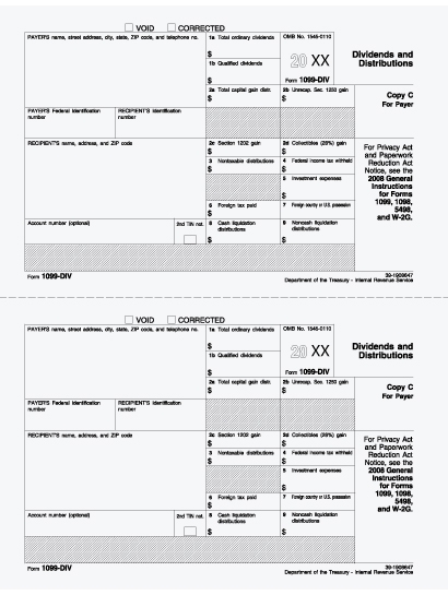 1099-DIV Payer or State Copy C 1099-DIV Payer or State Copy C